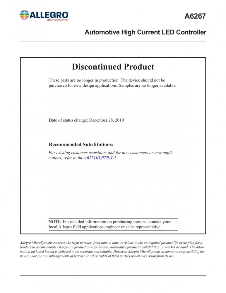 A6267 datasheet page 1