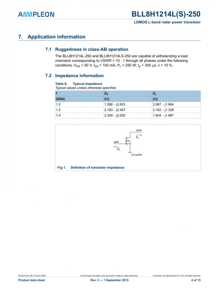 BLL8H1214LS-250U datasheet page 4