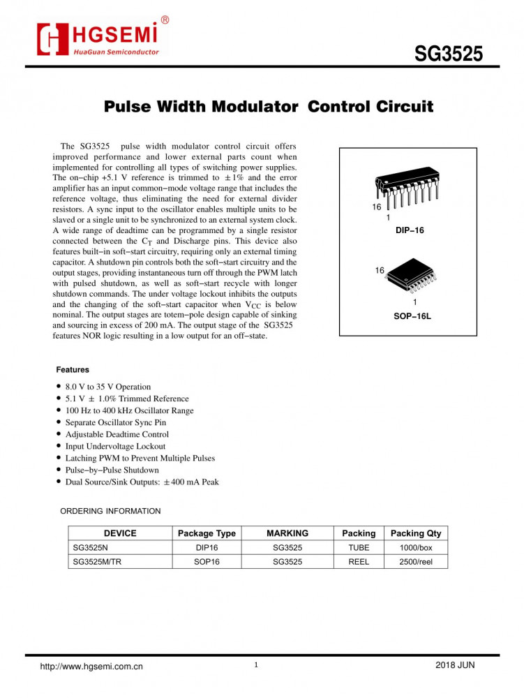 SG3525M/TR datasheet page 1