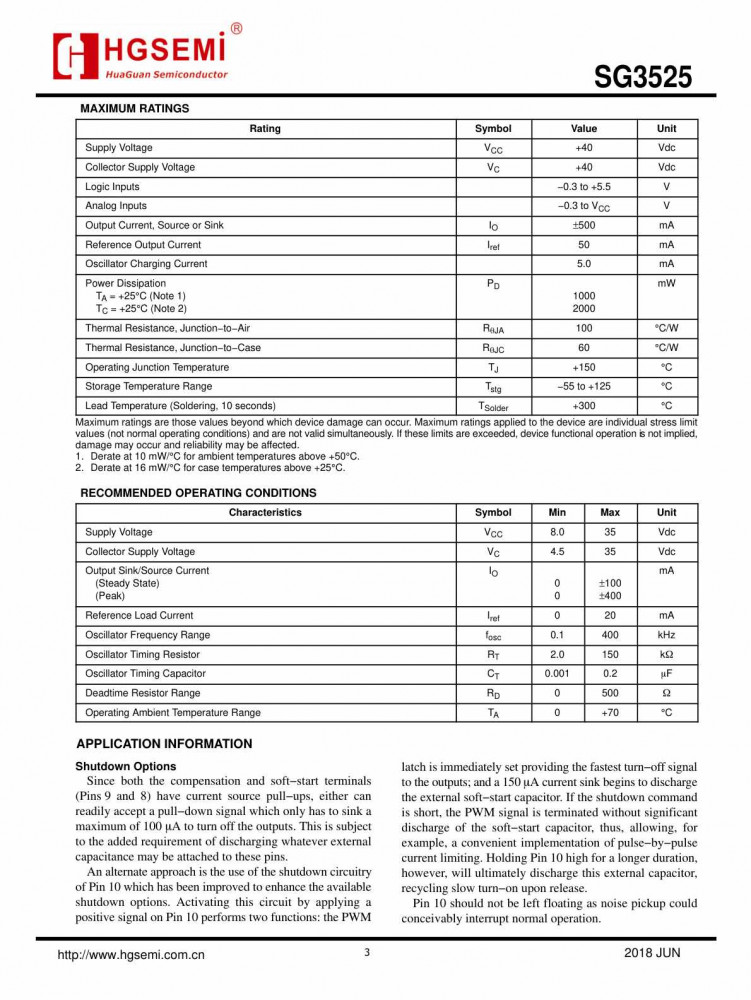 SG3525M/TR datasheet page 3