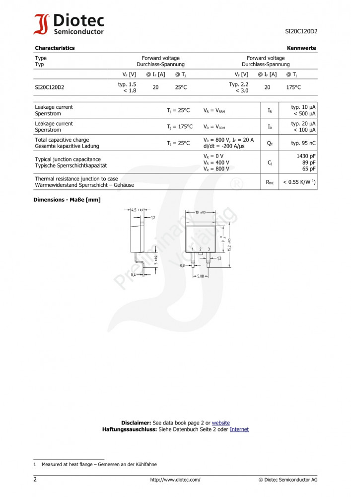 SI20C120D2 technical document page 2