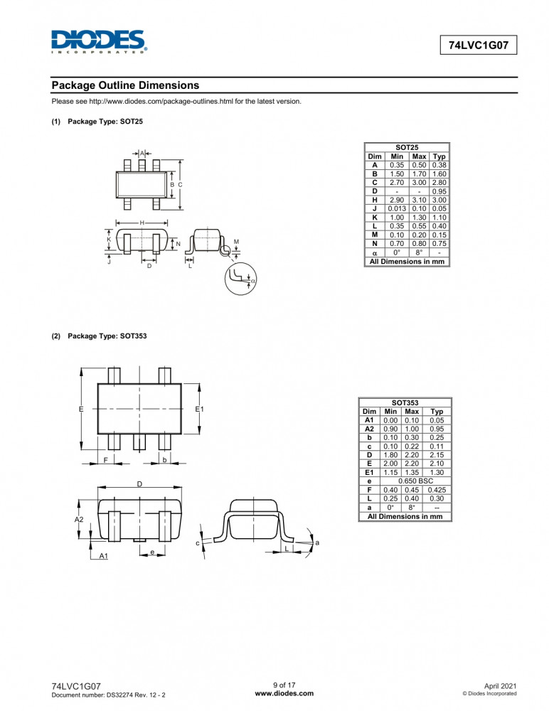 74LVC1G07FX4-7 datasheet page 9