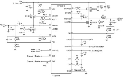 RT8249D - Dual-Channel Synchronous DC/DC Step-Down Controller with 5V/3.3V LDOs for sale