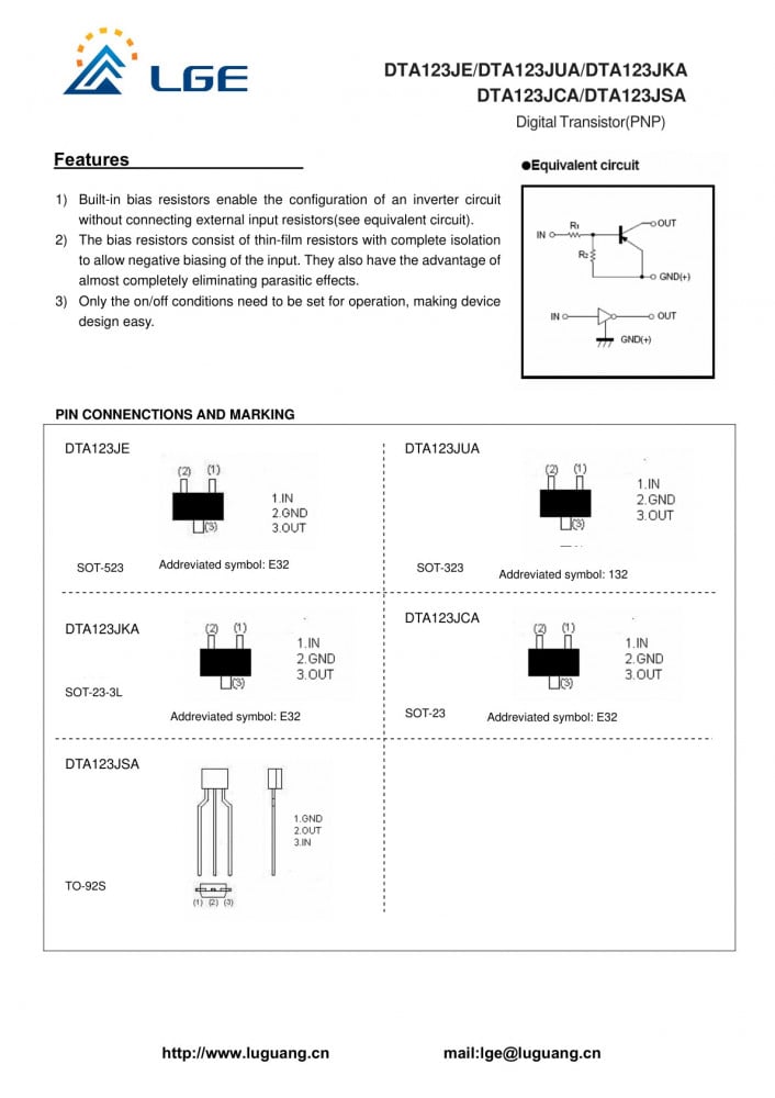 DTA123JCA datasheet page 1