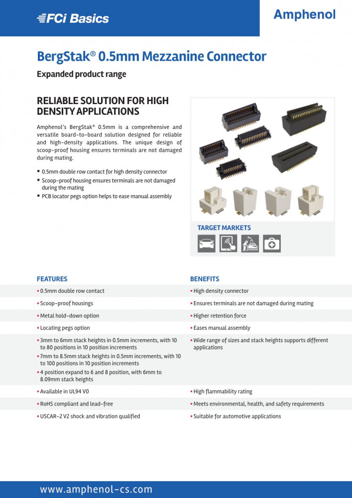 BergStak 0.5 mm connector document, page 1