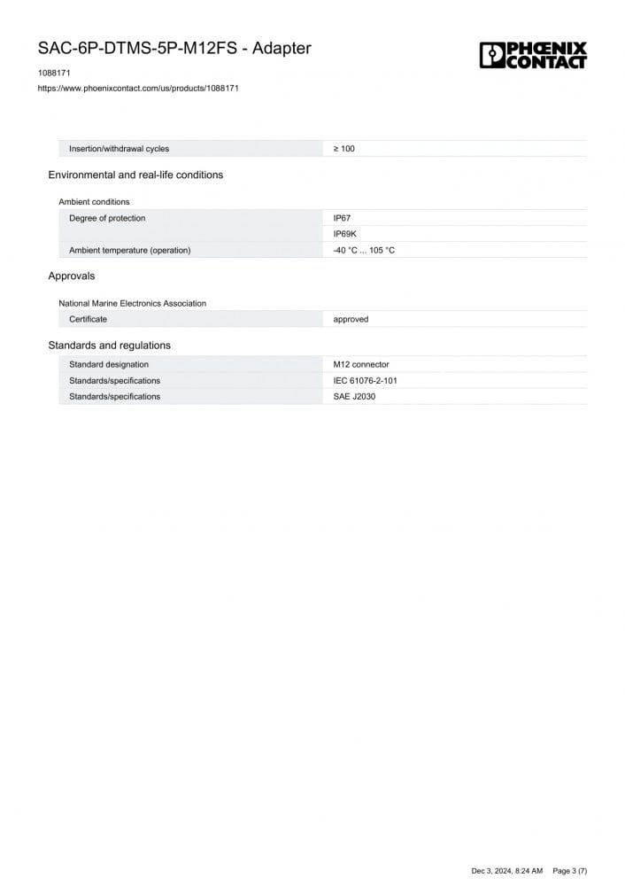 Phoenix Contact 1088171 product documentation page 3