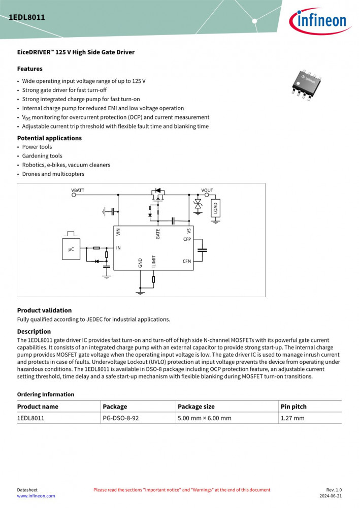 1EDL8011 datasheet page 1