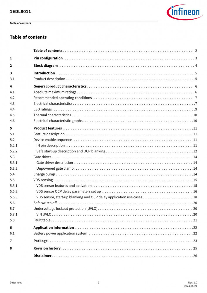 1EDL8011 datasheet page 2