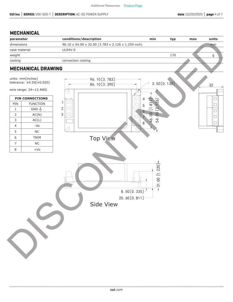 CUI VSK-S20-15U-T datasheet page 4