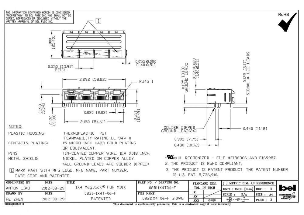 08B1-1X4T-06-F technical drawing page 2