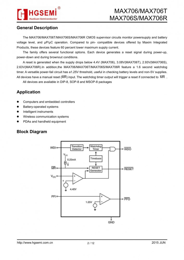 MAX706M/TR datasheet page 2