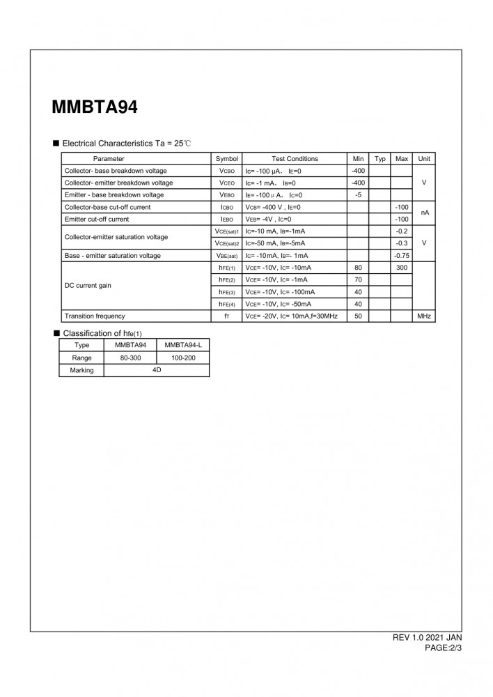 MMBTA94 datasheet page 2