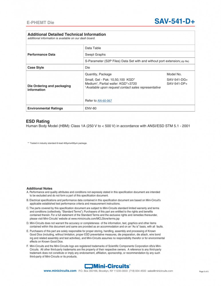SAV-541-DG+ technical document page 5