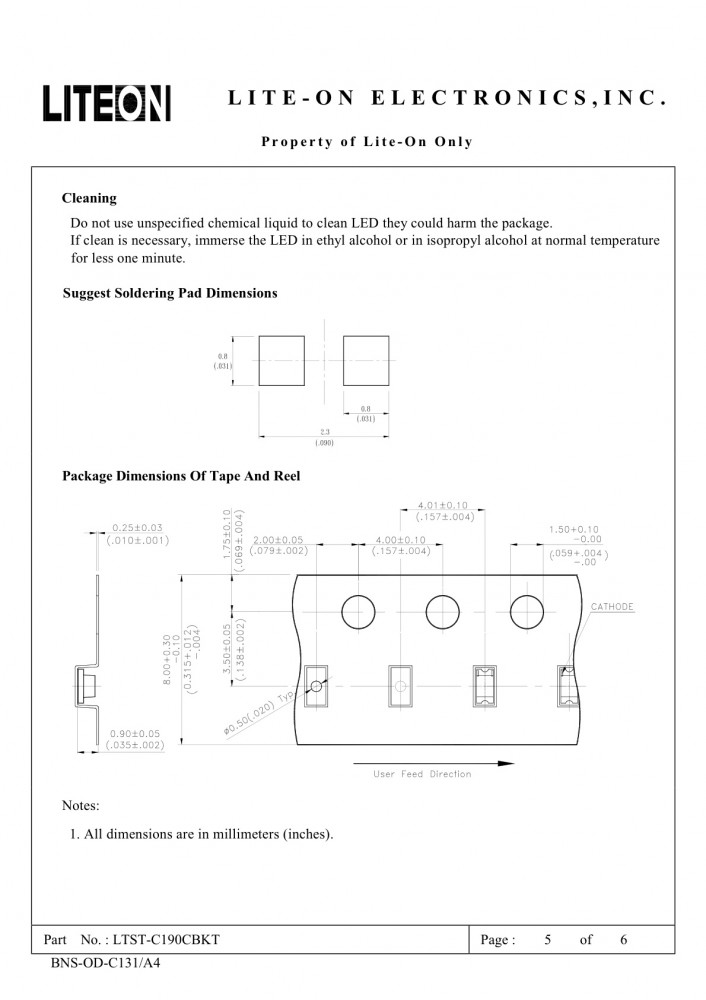 LTST-C190CBKT datasheet page 5
