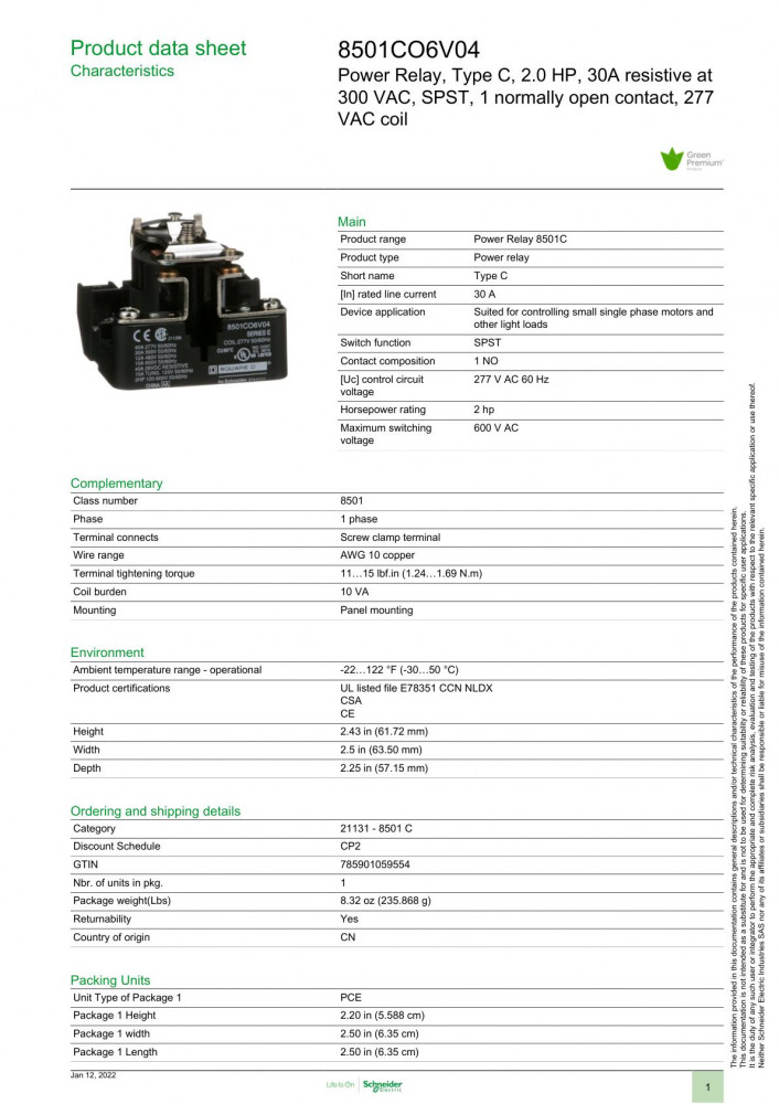 8501CO6V04 technical document page 1