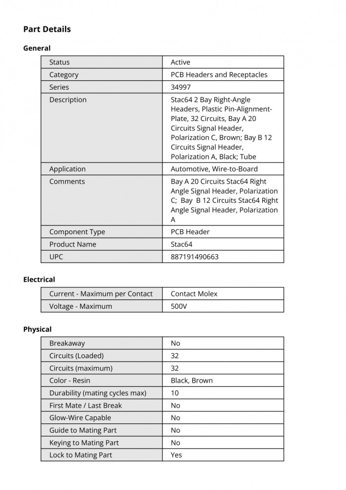 Technical document image 2 for Molex 349977002