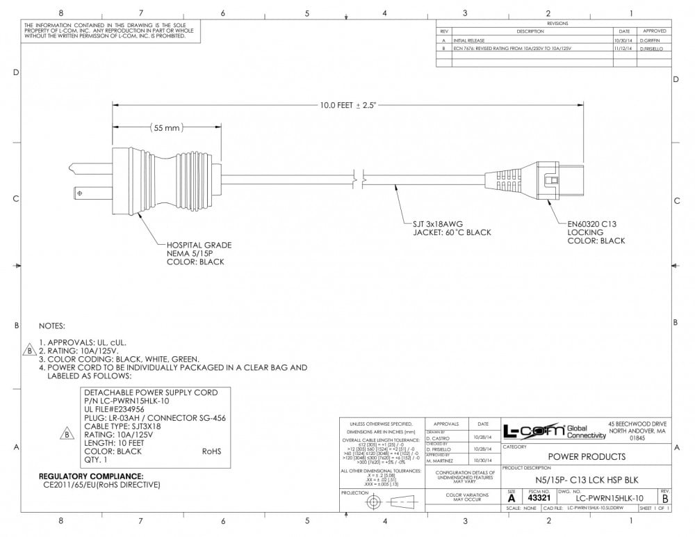 LC-PWRN15HLK-10 technical documentation