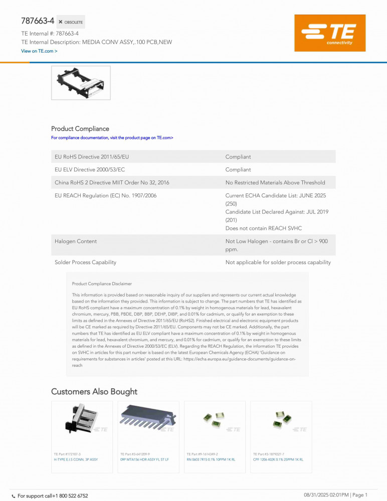 Product document image 1 for 787663-4