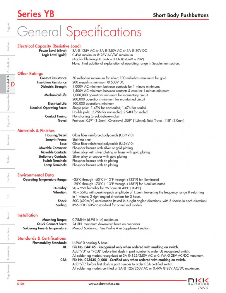 YB-series technical document page 1