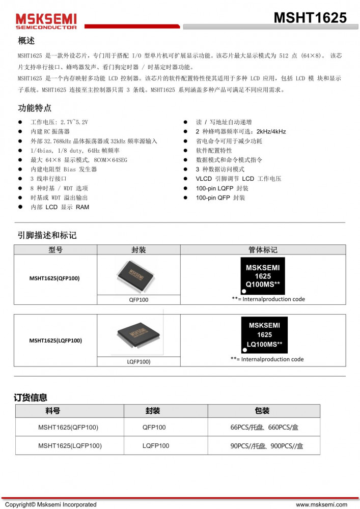 MSHT1625 datasheet page 2