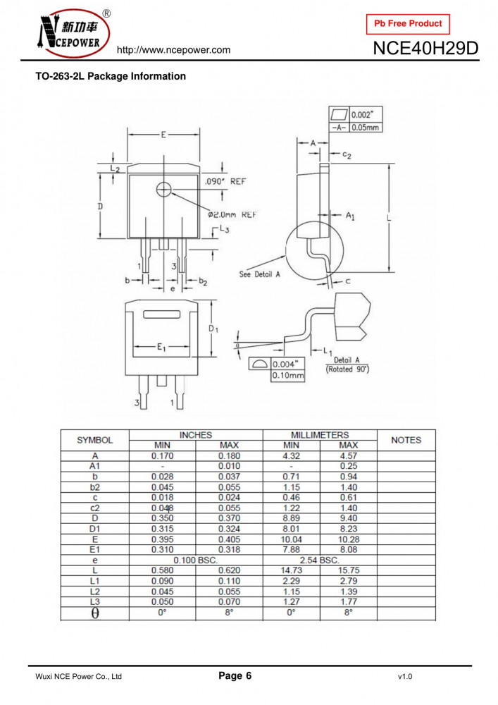 NCE40H29D datasheet page 6