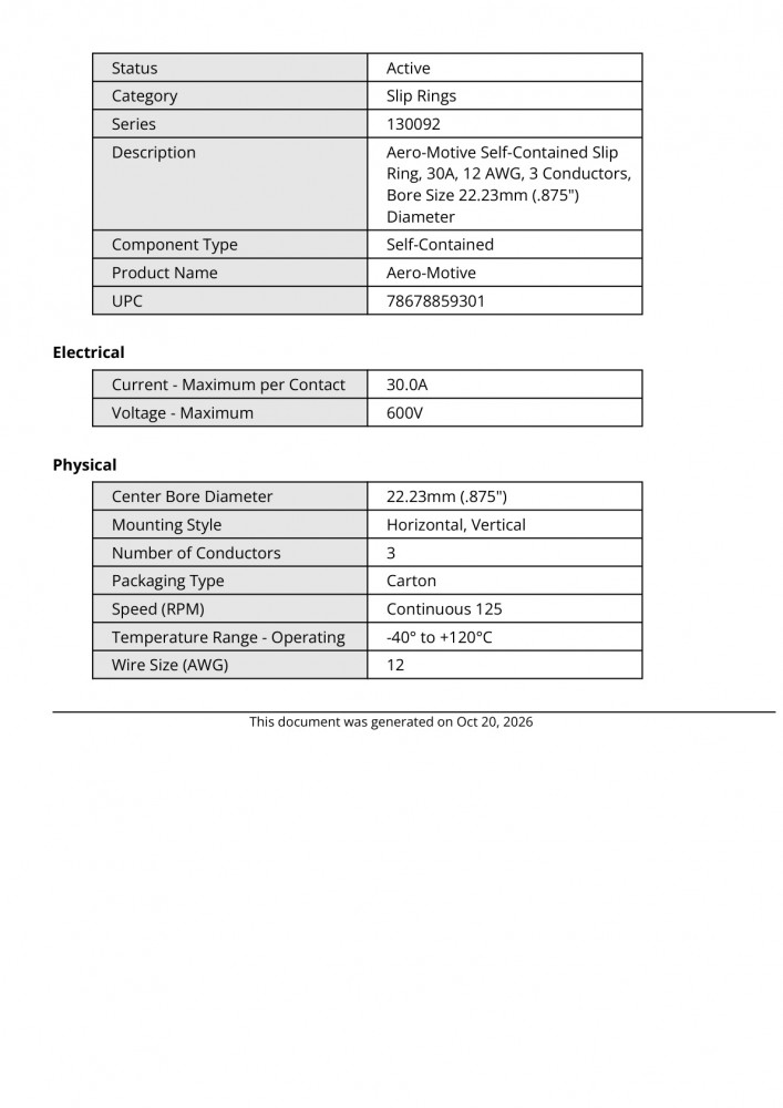 Technical document image 2 for MOLEX 1300920098