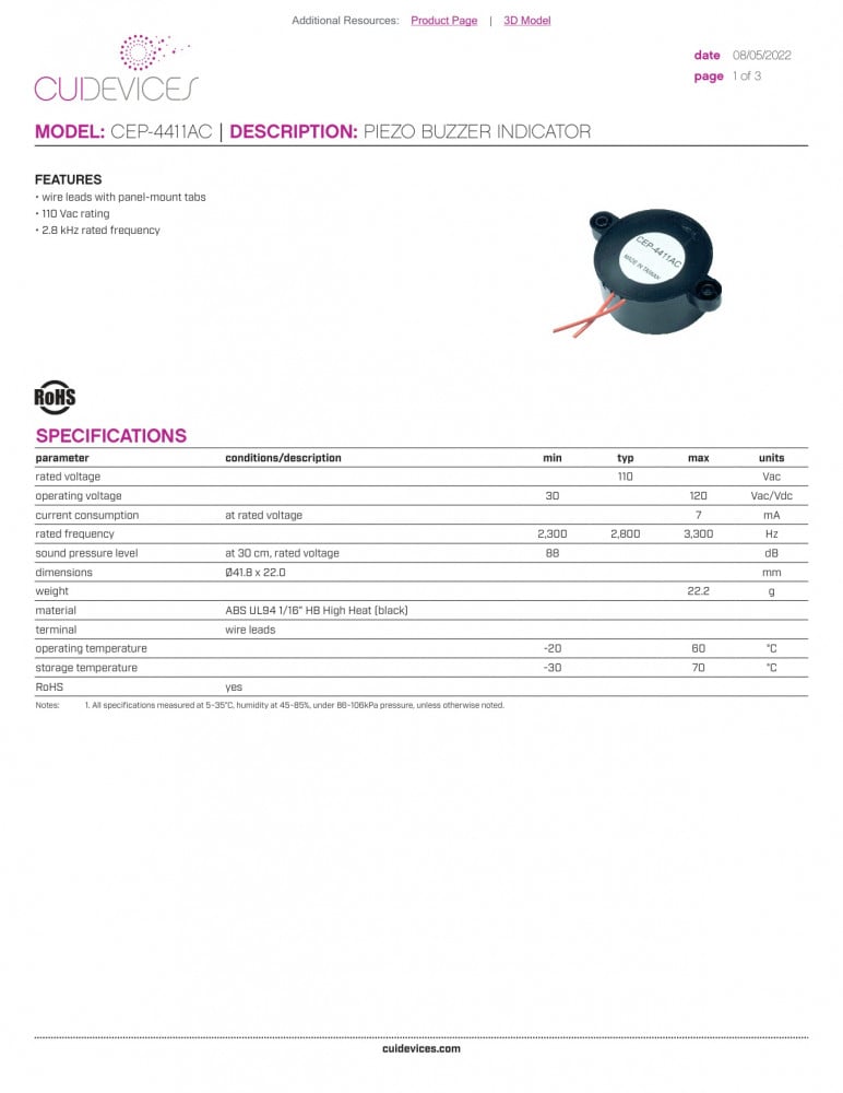 CEP-4411AC datasheet page 1
