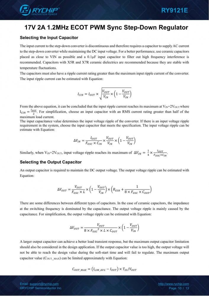 RY9121E datasheet page 10