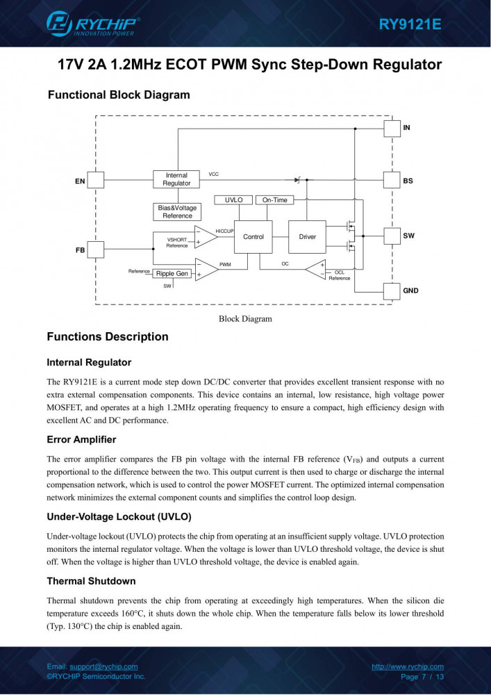 RY9121E datasheet page 7