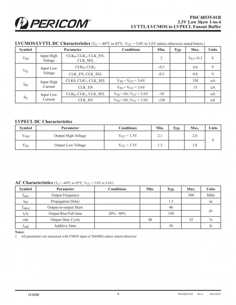 PI6C48535-01BLIEX datasheet page 4