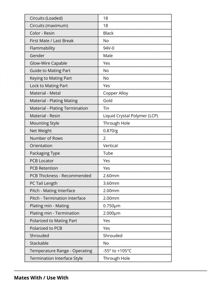 MOLEX 151117 product specification page 3