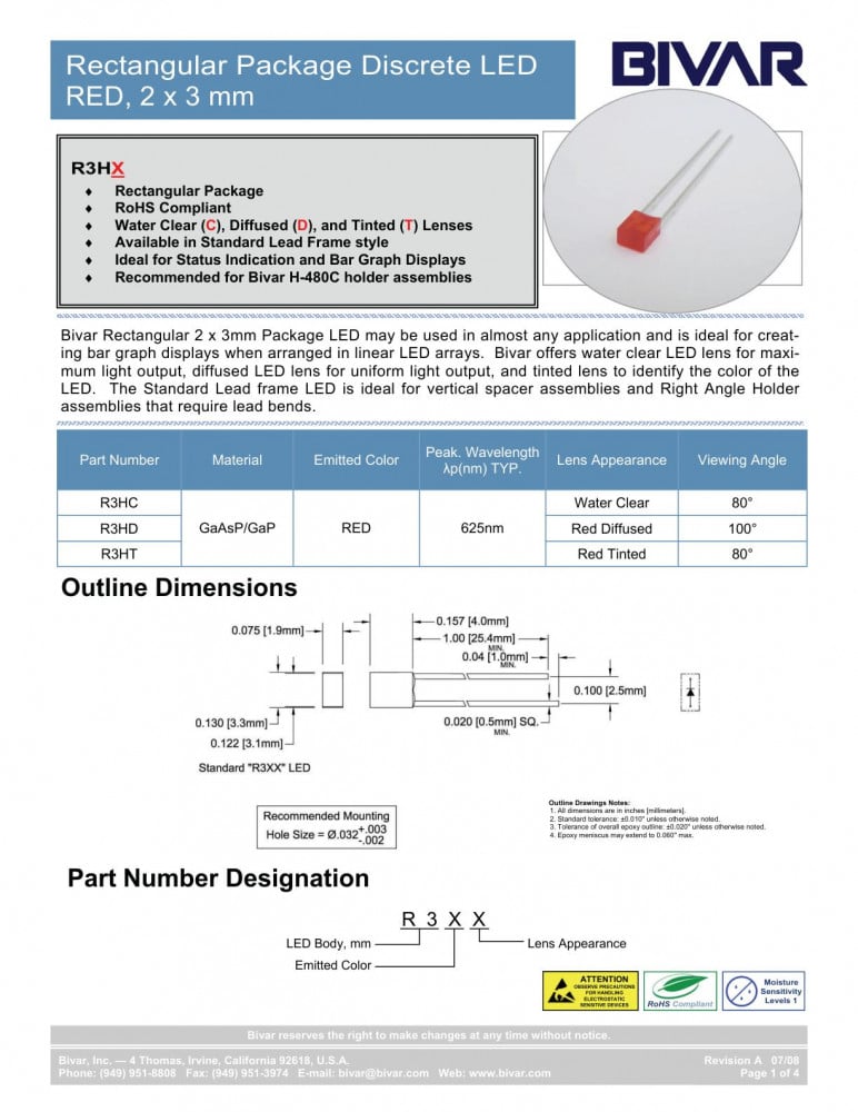 BIVAR R3HD datasheet page 1