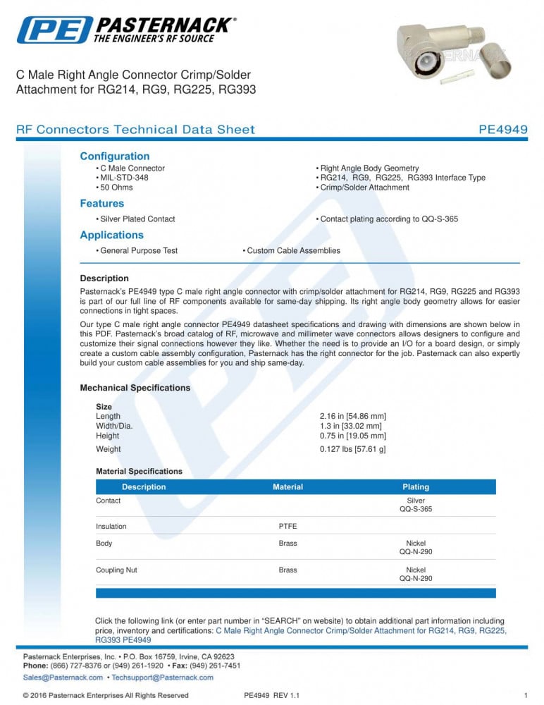 PE4949 datasheet page 1