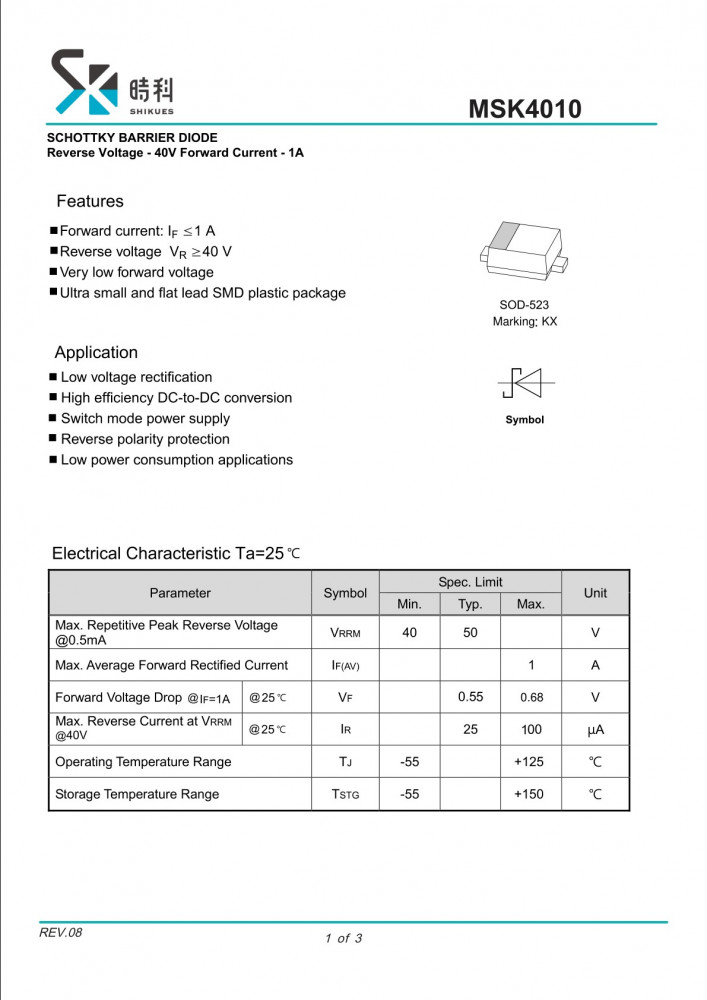 MSK4010 datasheet page 1