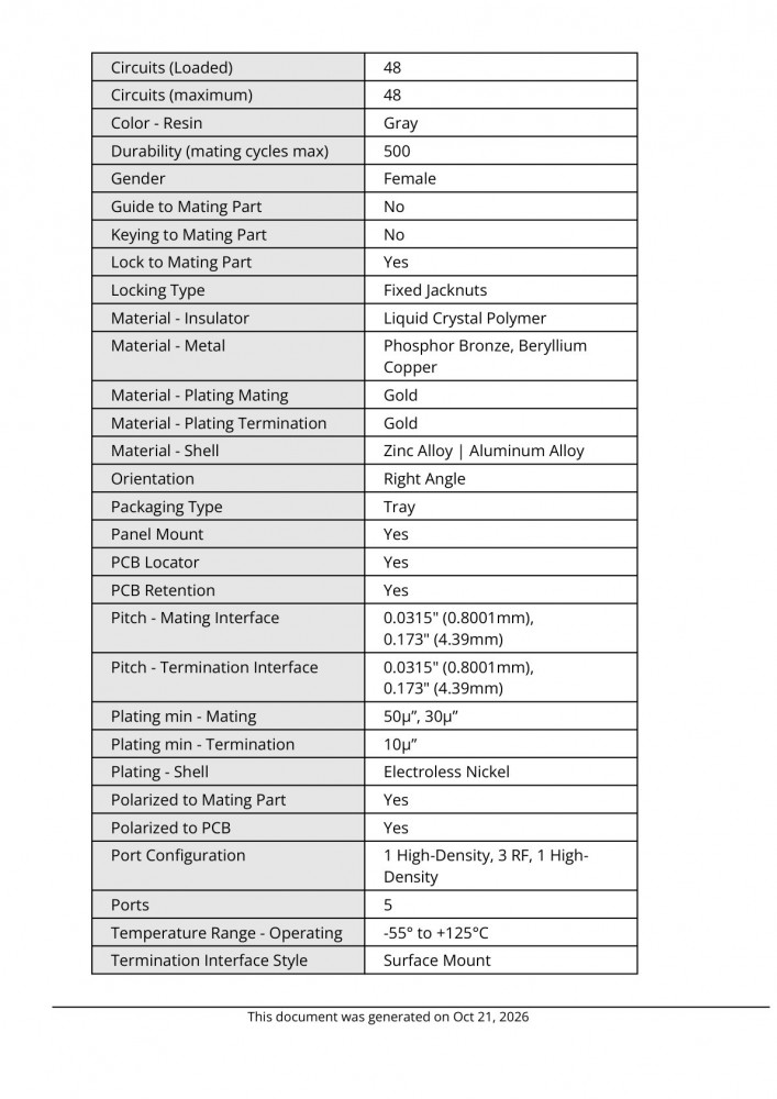 Technical document page 2 for SRR-D1R-N1A-HRRRH