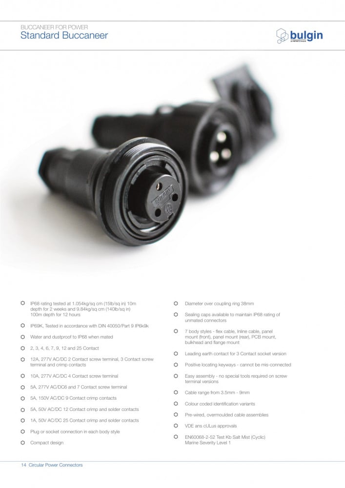 Bulgin PX07 technical document page 1
