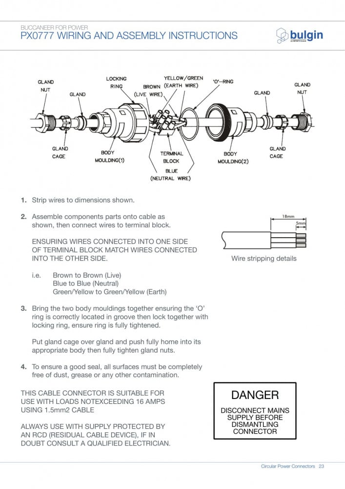 Bulgin PX07 technical document page 10