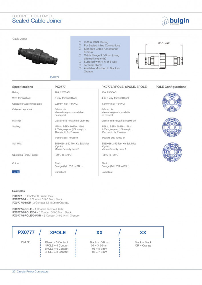 Bulgin PX07 technical document page 9