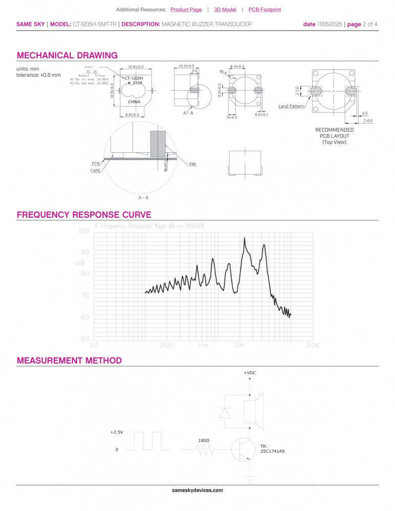 CT-1205H-SMT-TR technical document page 2