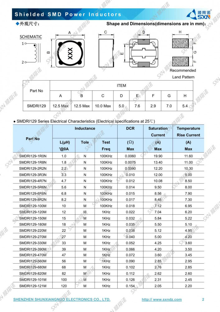 SMDRI129-101MT datasheet page 2