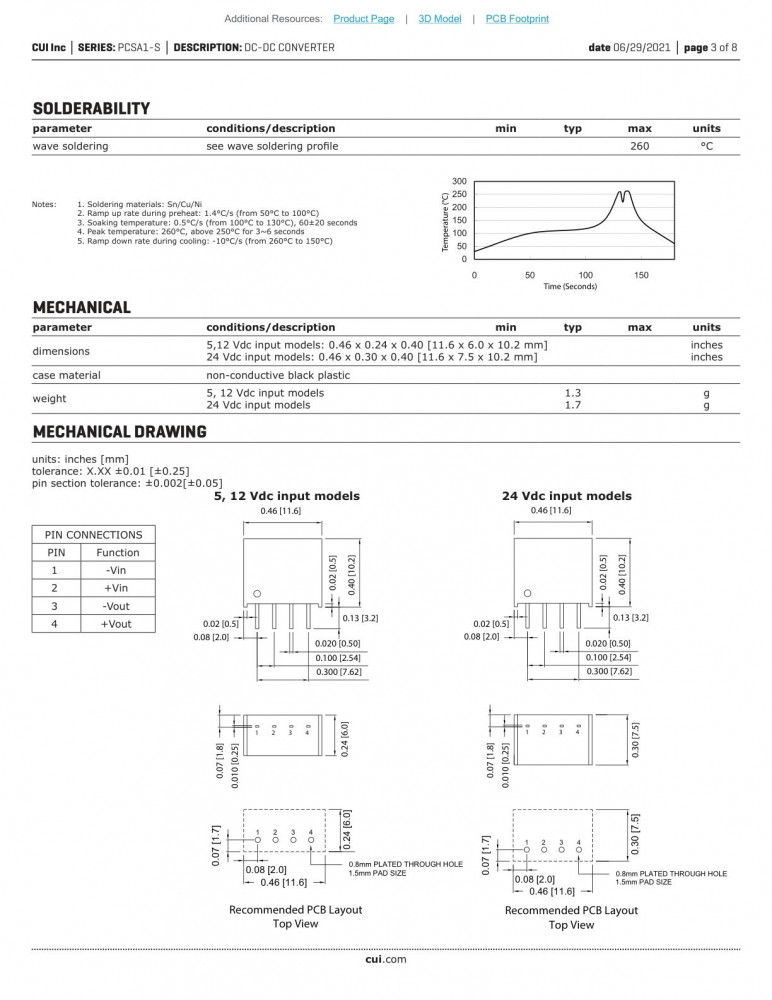 CUI PCSA1-S datasheet page 3