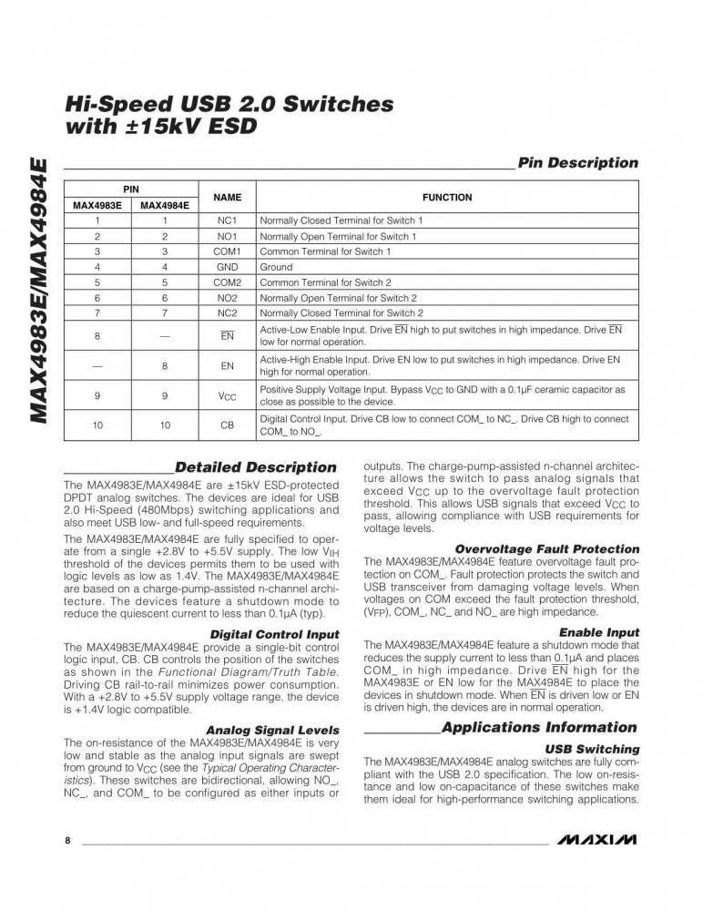 MAX4983E/MAX4984E datasheet page 8