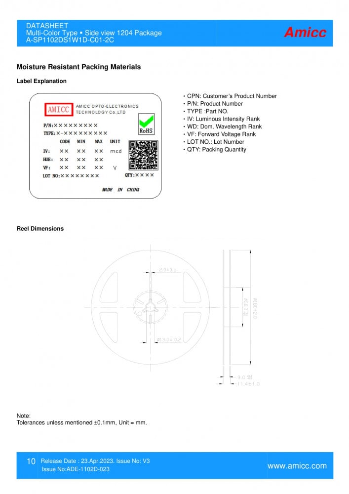 Amicc datasheet page 10