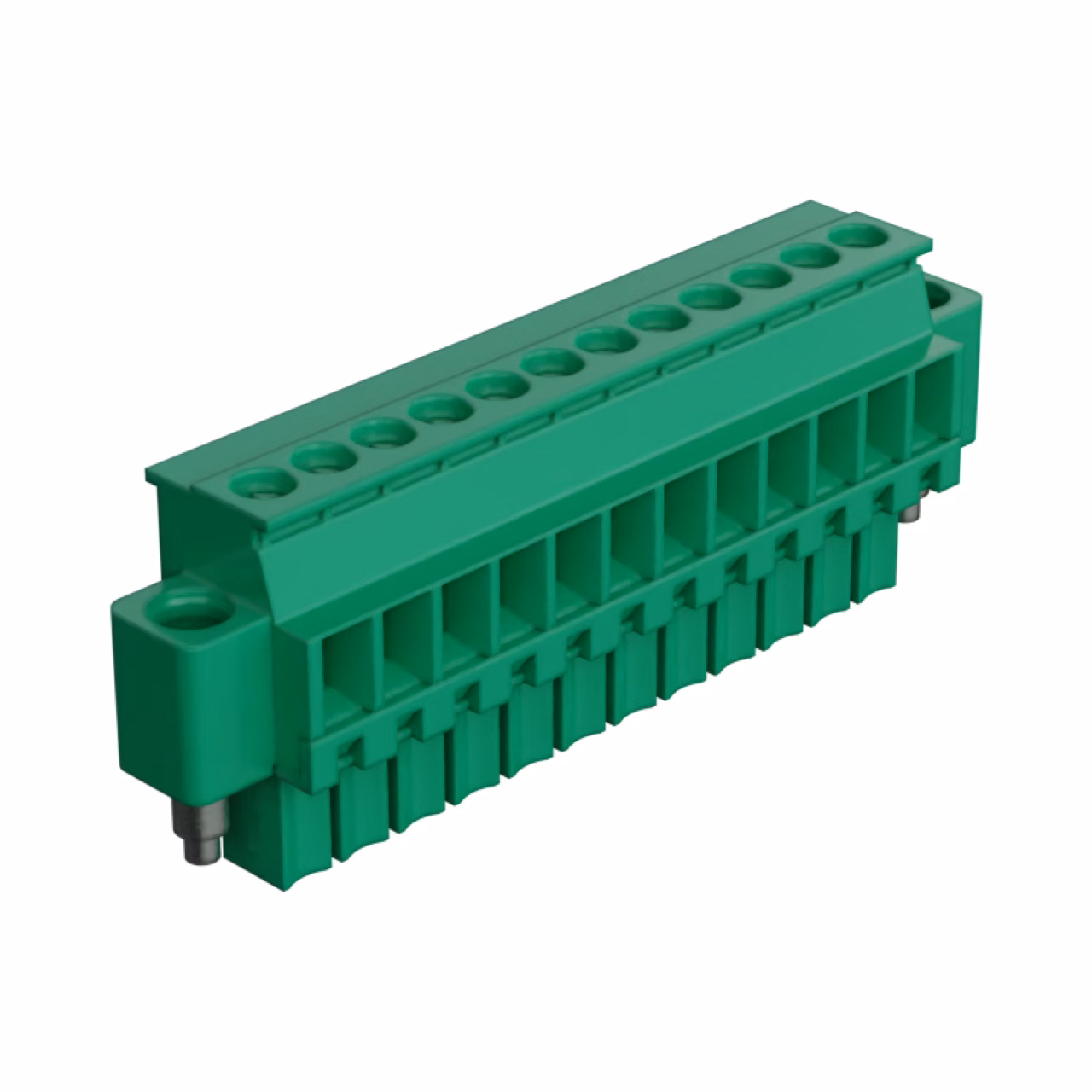3.50mm Pitch Eurostyle Vertical Plug, with Retention Screws, Rear Wire Entry, Green Housing, 12 Circuits for sale
