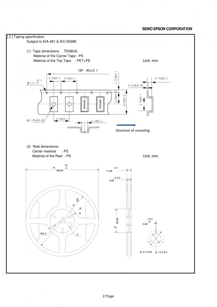EPSON FA-20H technical document page 2