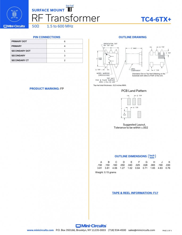 TC4-6TX+ datasheet page 2