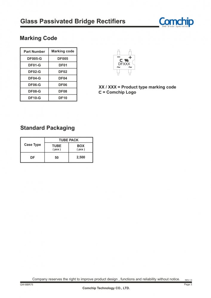 Comchip DF08-G datasheet page 3