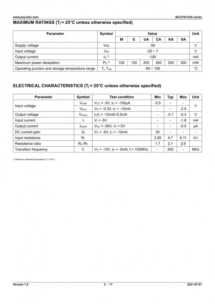AD-DTA143XCA datasheet page 3