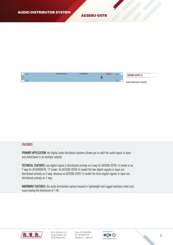 AESEBU-DSTB-14 product document, page 2