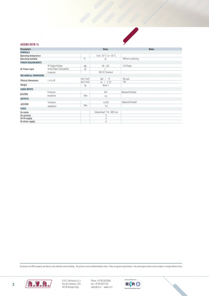 AESEBU-DSTB-14 product document, page 3
